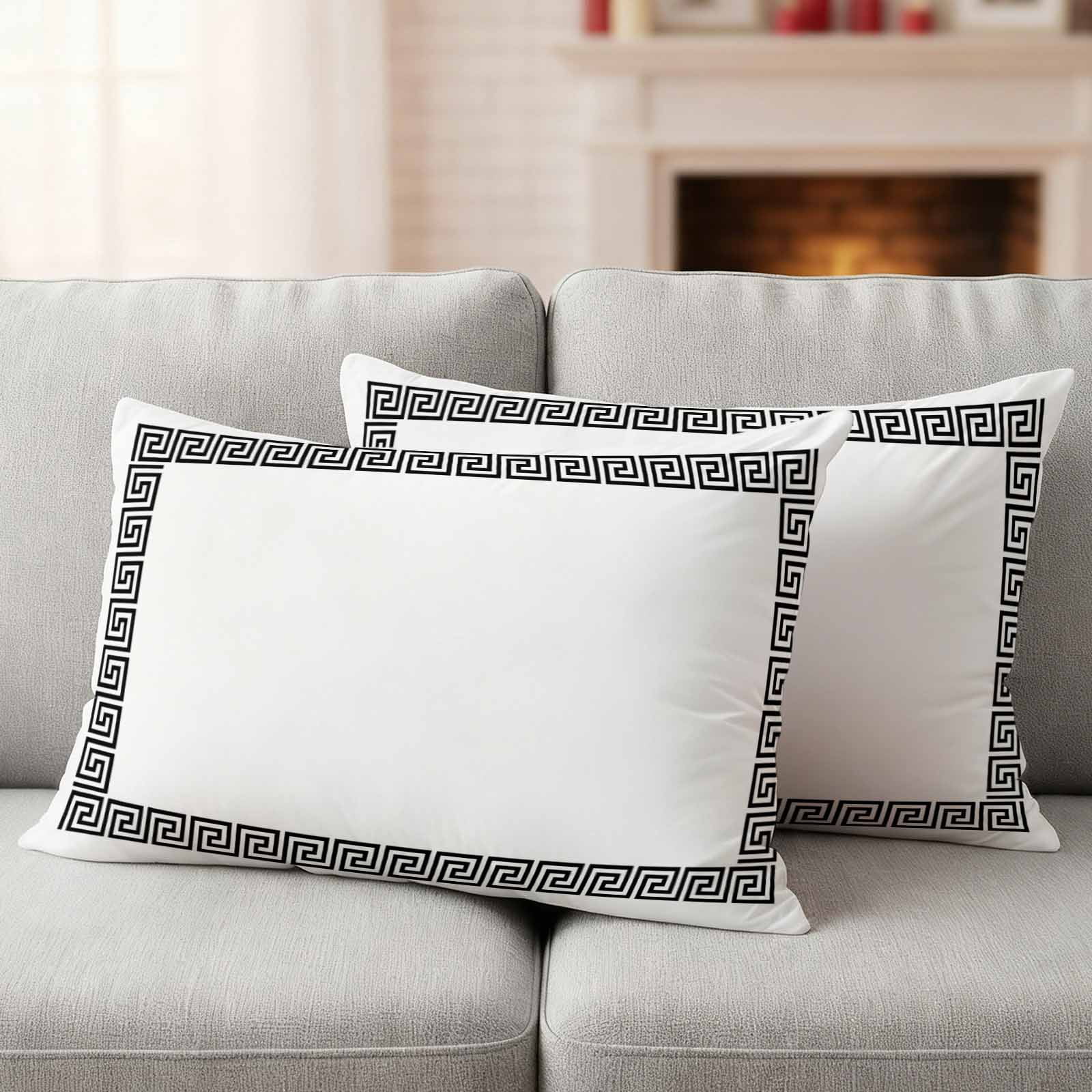 Abstract Inspired Greek Key Pattern Waterproof Throw Pillow Covers Set ...