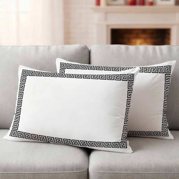Abstract Inspired Greek Key Pattern Waterproof Throw Pillow Covers Set ...