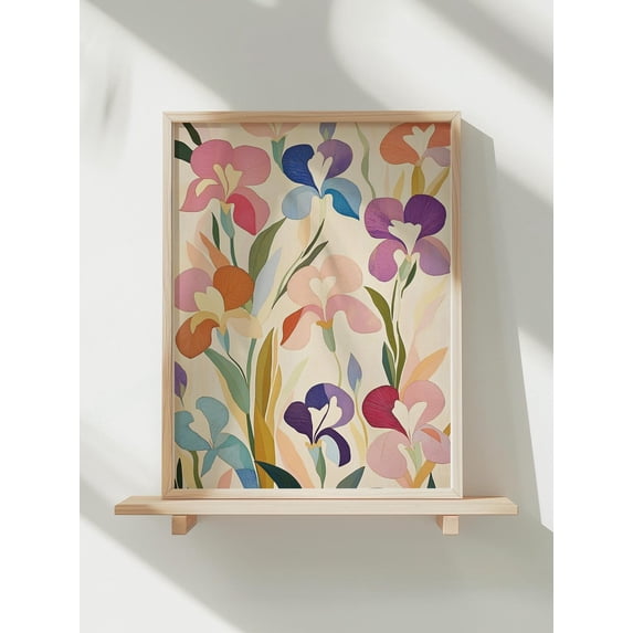 Abstract Iris Flower Poster: Modern Floral Art, Unframed Canvas Size ...