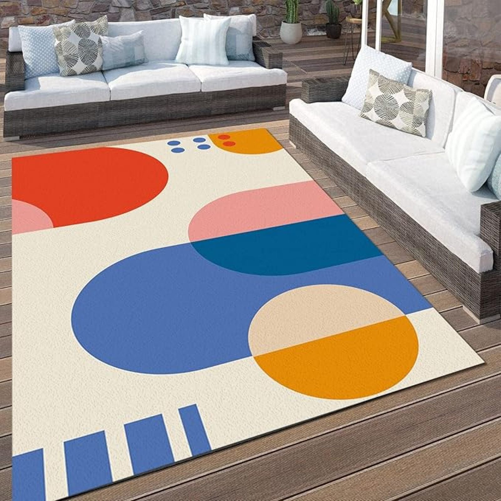 Abstract Irregular Art Area Rugs, Medieval Bohemian Geometry Easy Clean ...