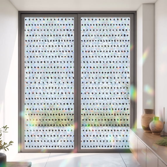 Abstract Irregular Black Polka Dot Window Privacy Film, Rainbow Film ...