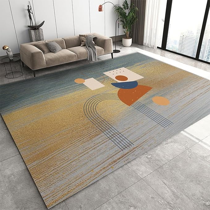 Abstract Irregular Geometry Area Rug, Modern Nordic Style Rugs For ...