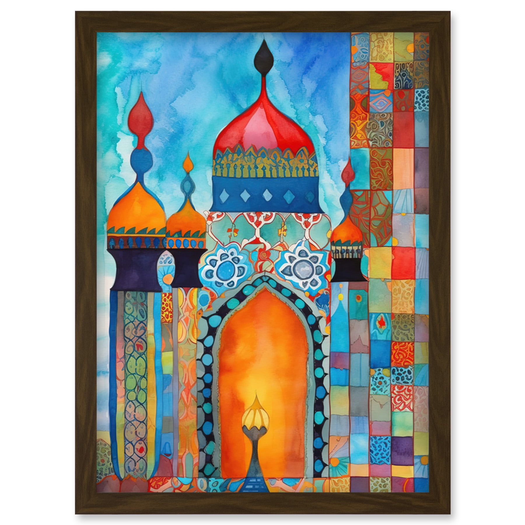 Abstract Islamic Mosque Entrance Prayer Folk Art Artwork Framed Wall ...