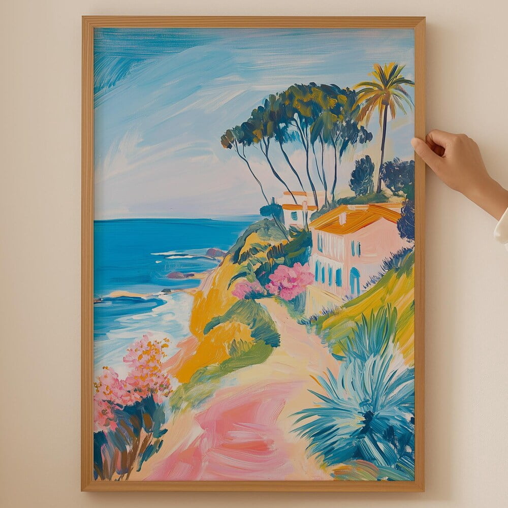 Abstract Italian Coastal Wall Art- Beachy botanical Print for dopamine ...