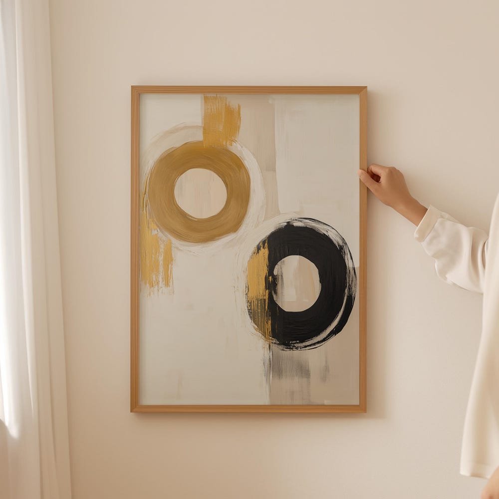 Abstract Japandi Print Wall Art for cubicle decor Wabi Sabi Poster for ...