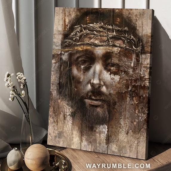 Abstract Jesus Painting Crown Of Thorns Religious Art Jesus Wept ...