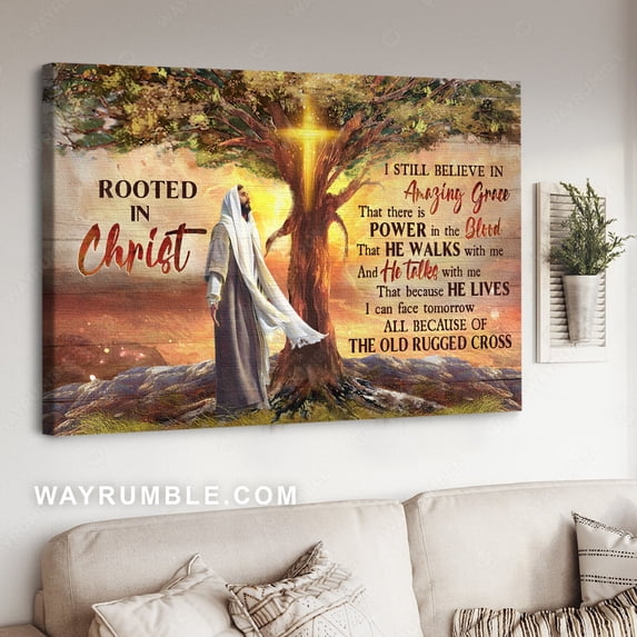 Abstract Jesus Painting Magic Tree Religious Song Bible Verse Rooted In ...