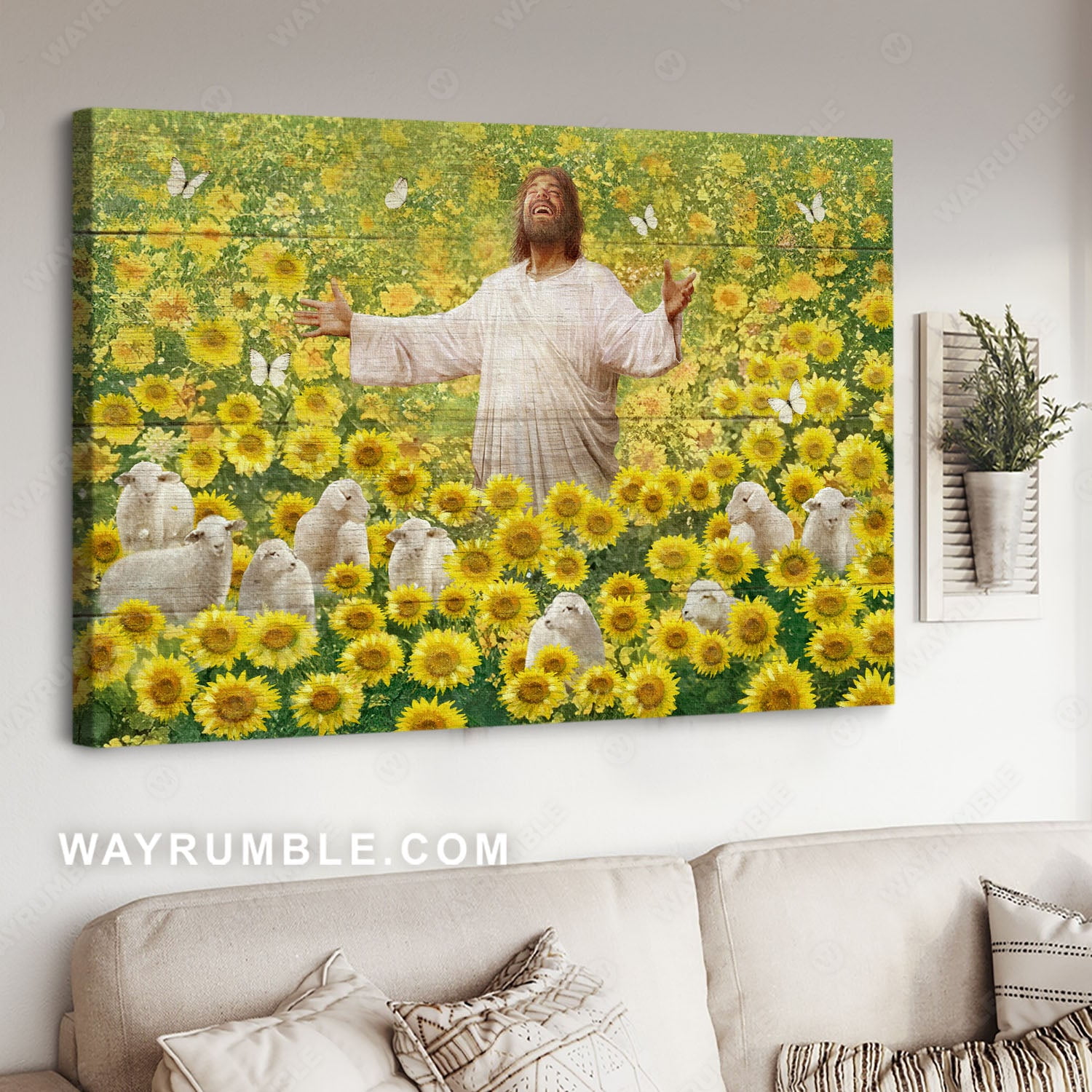 Abstract Jesus Painting, Sunflower Field, Lamb Of God, The Passion Of ...