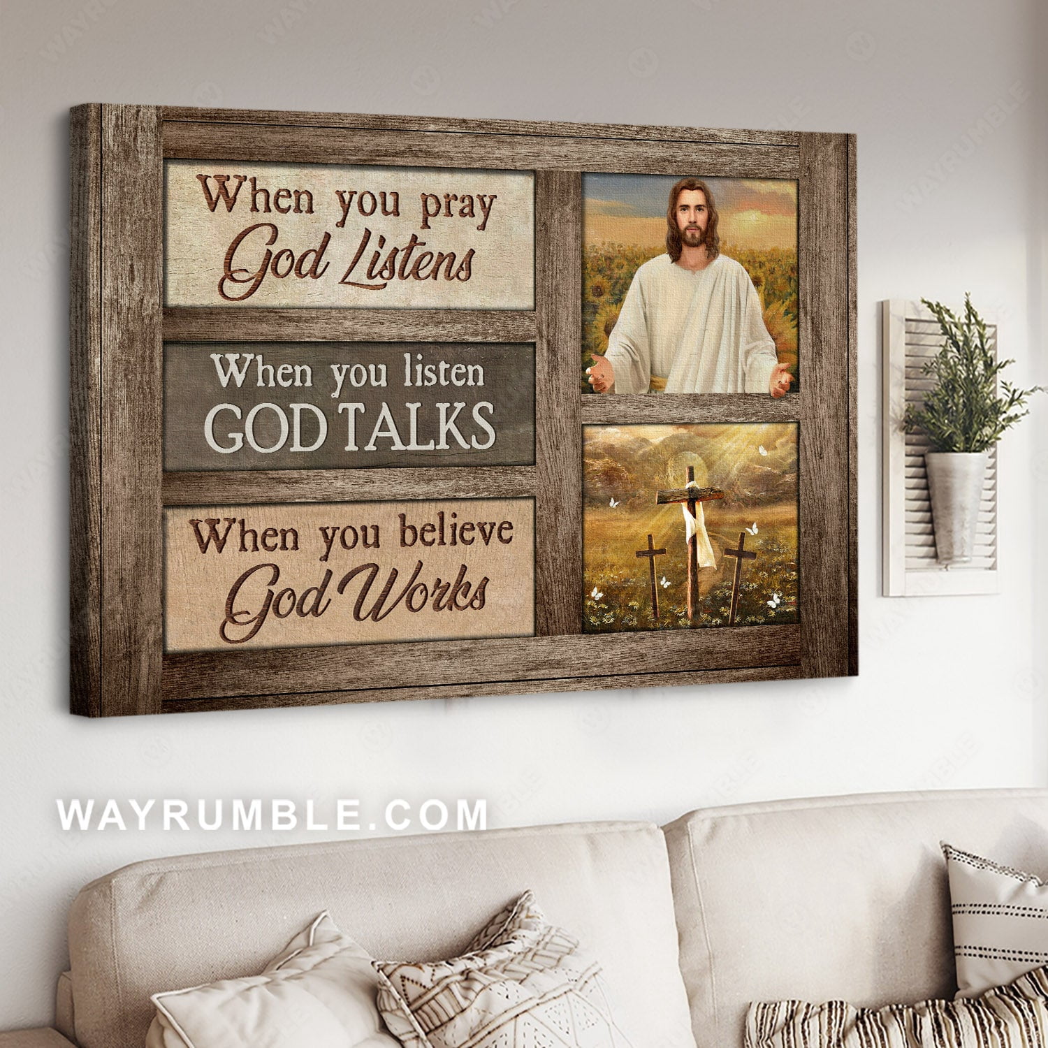 Abstract Jesus Painting, Three Crosses, Positive Quote, When You ...