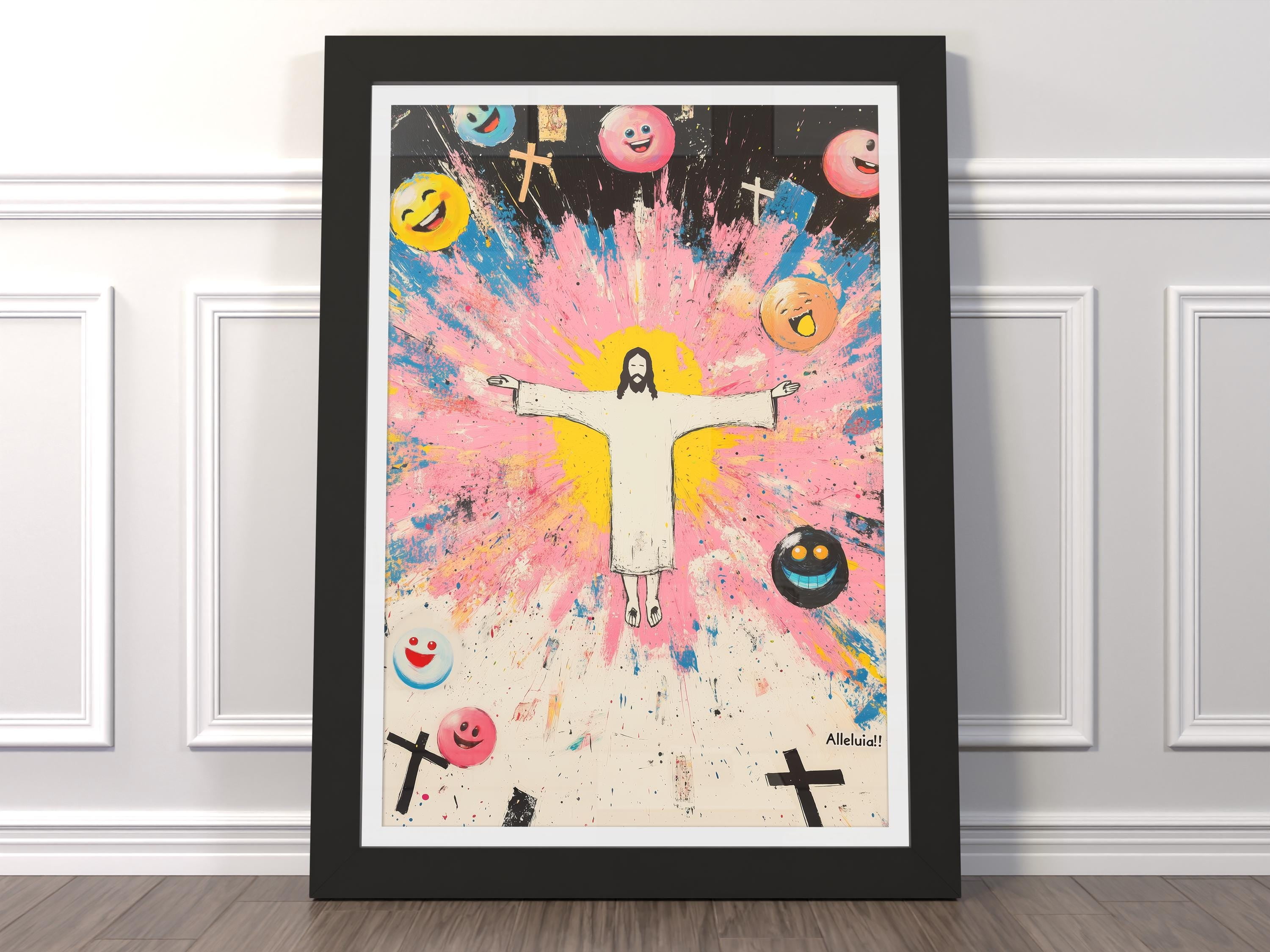Abstract Jesus Resurrection Art Print: Modern Christian Pop Art Warm ...