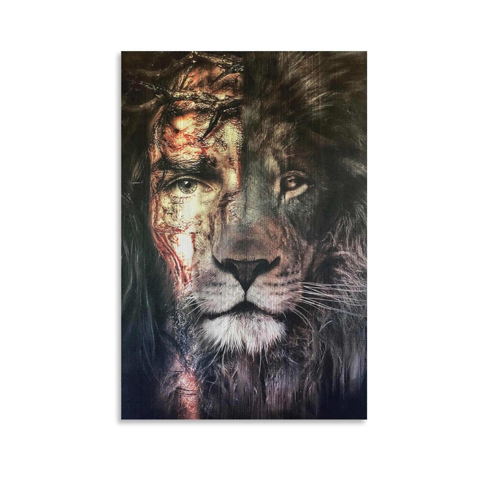 Abstract Jesus Wall Art Jesus Lion of Judah Bible Canvas Painting ...