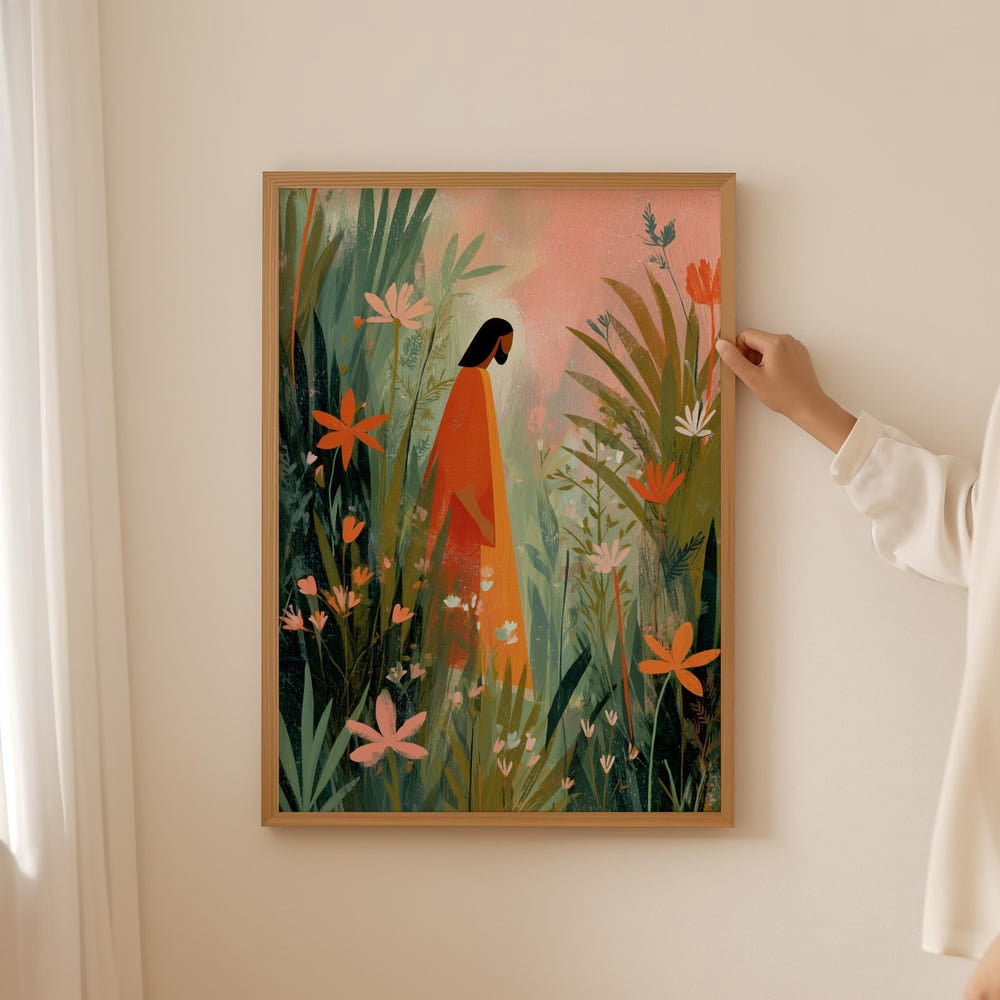 Abstract Jesus Wildflower Poster- Christian Bible verse psalm Wall Art ...