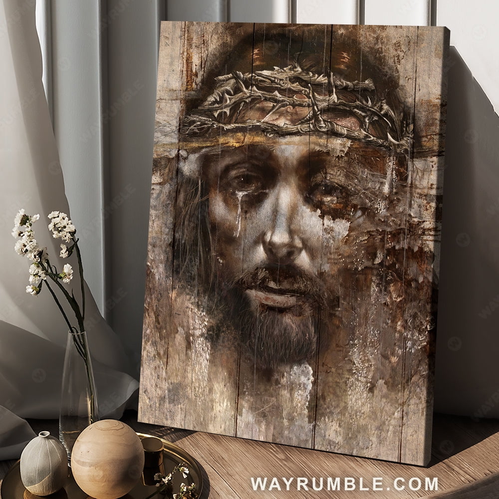 Abstract Jesus painting, Crown of thorns, Religious art, Jesus wept ...