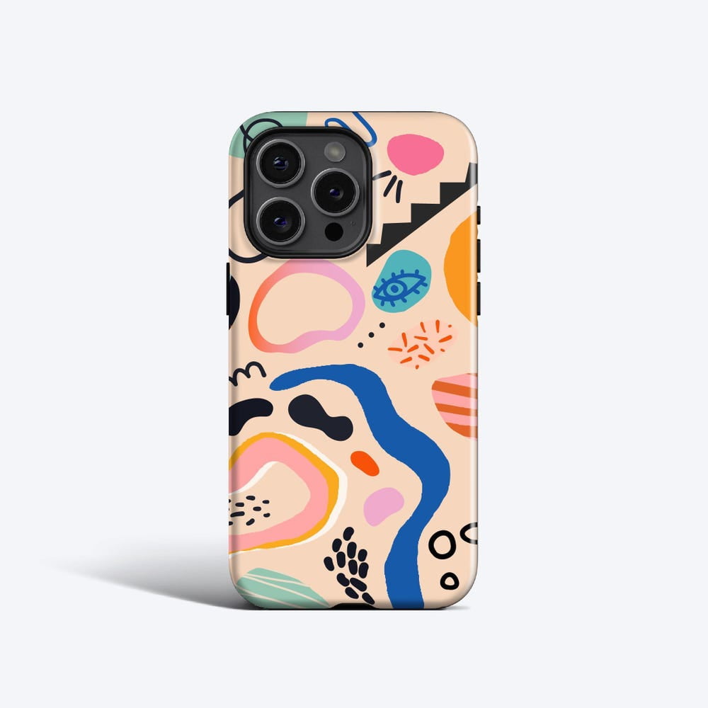 Abstract Joy Bright Funky Modern Artwork iPhone Case 17 16 15 14 13 12 ...