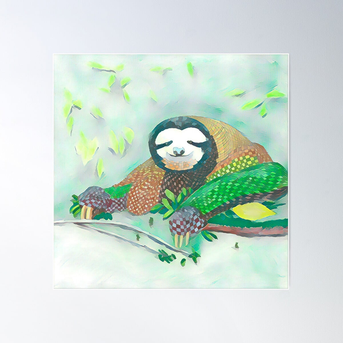 Abstract Jungle Sloth V2 Poster Wall Art, Modern Wall Decor For Living ...