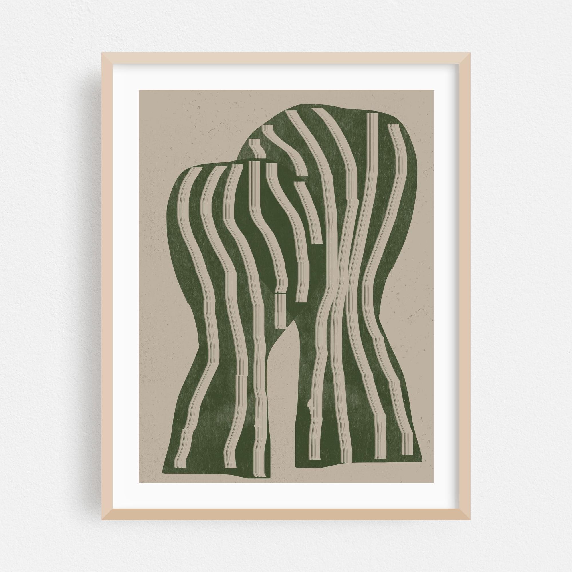 Abstract Kiss - Mixed Media Abstract Minimalist Geometric Modern Art ...