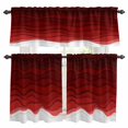 Abstract Kitchen Curtains Set for Windows, Red White Gradient Ocean ...