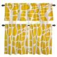 Abstract Kitchen Curtains Valance and Tier Set Modernism Yellow Color ...