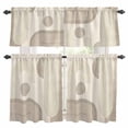 Abstract Kitchen Curtains Valances 3 Piece Set, Boho Minimalist Beige ...
