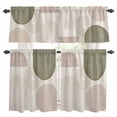 Abstract Kitchen Curtains Valances 3 Piece Set, Boho Minimalist Beige ...