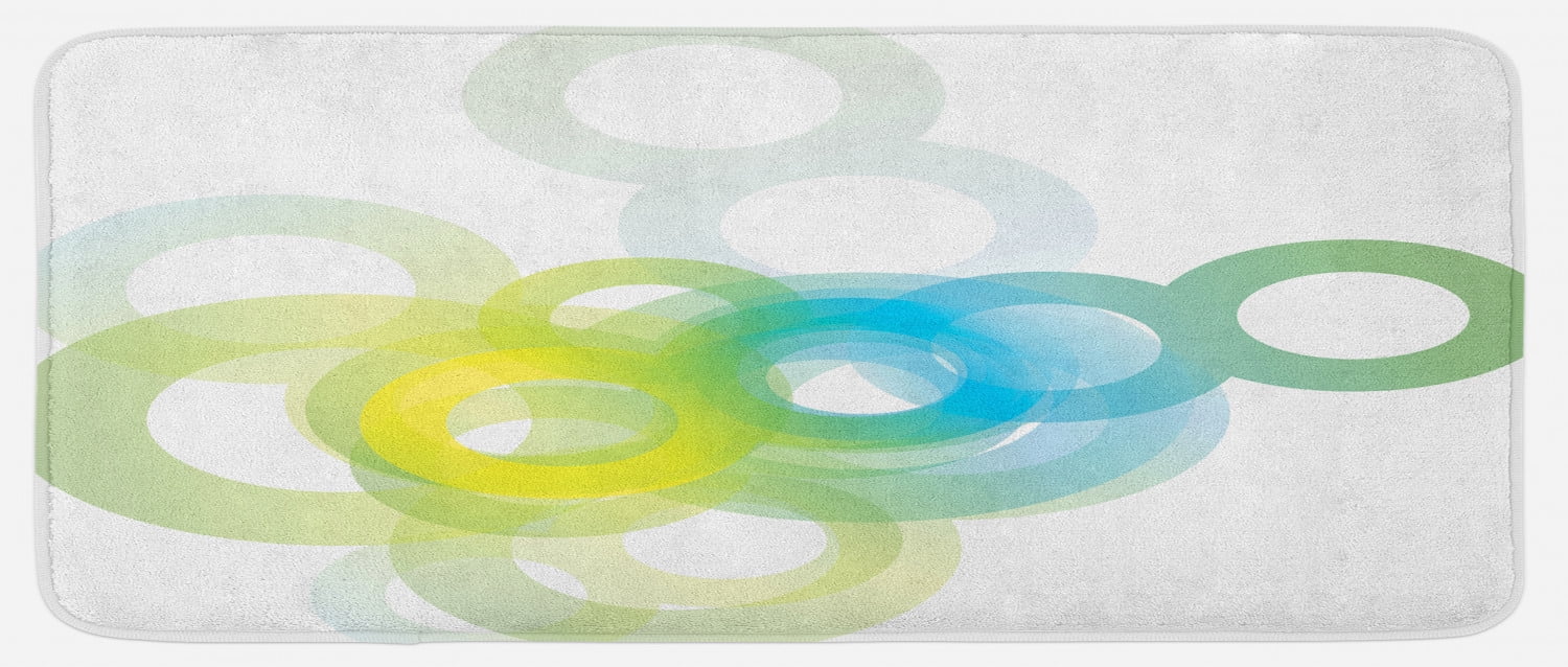 Abstract Kitchen Mat, Modern and Cool Design with Big and Small Ombre ...