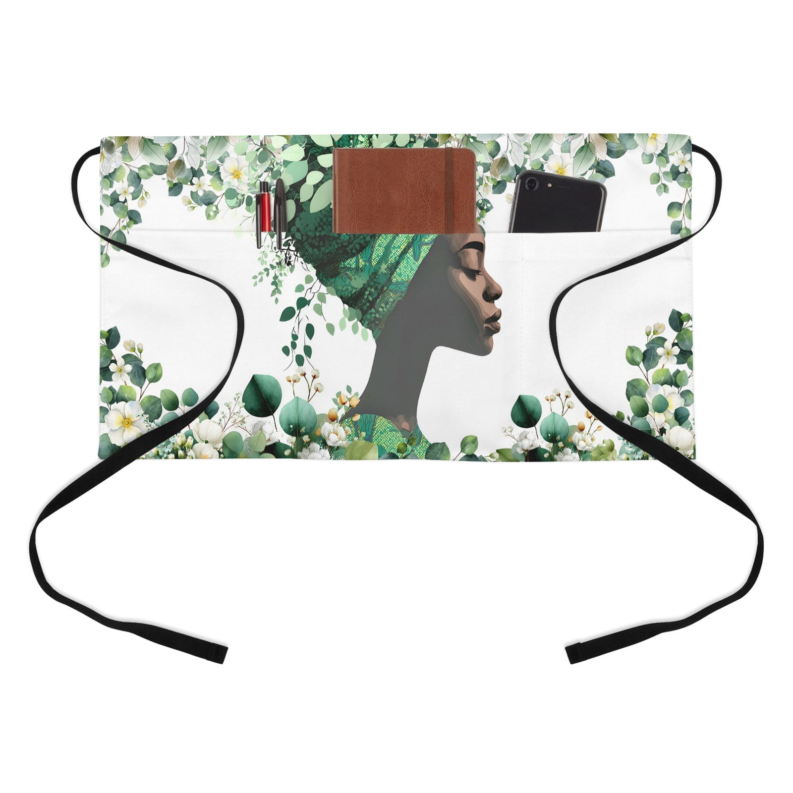 Abstract Kitchen Restaurant Half Waist Apron, Women with Head Scarves ...