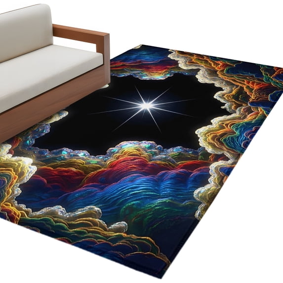 Abstract Kitchen Runner Rug 2.7x5 Washable Runners for Hallway Non Slip ...