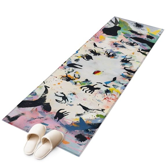Abstract Kitchen Runner Rug 2x6 Washable Runners for Hallway Non Slip ...