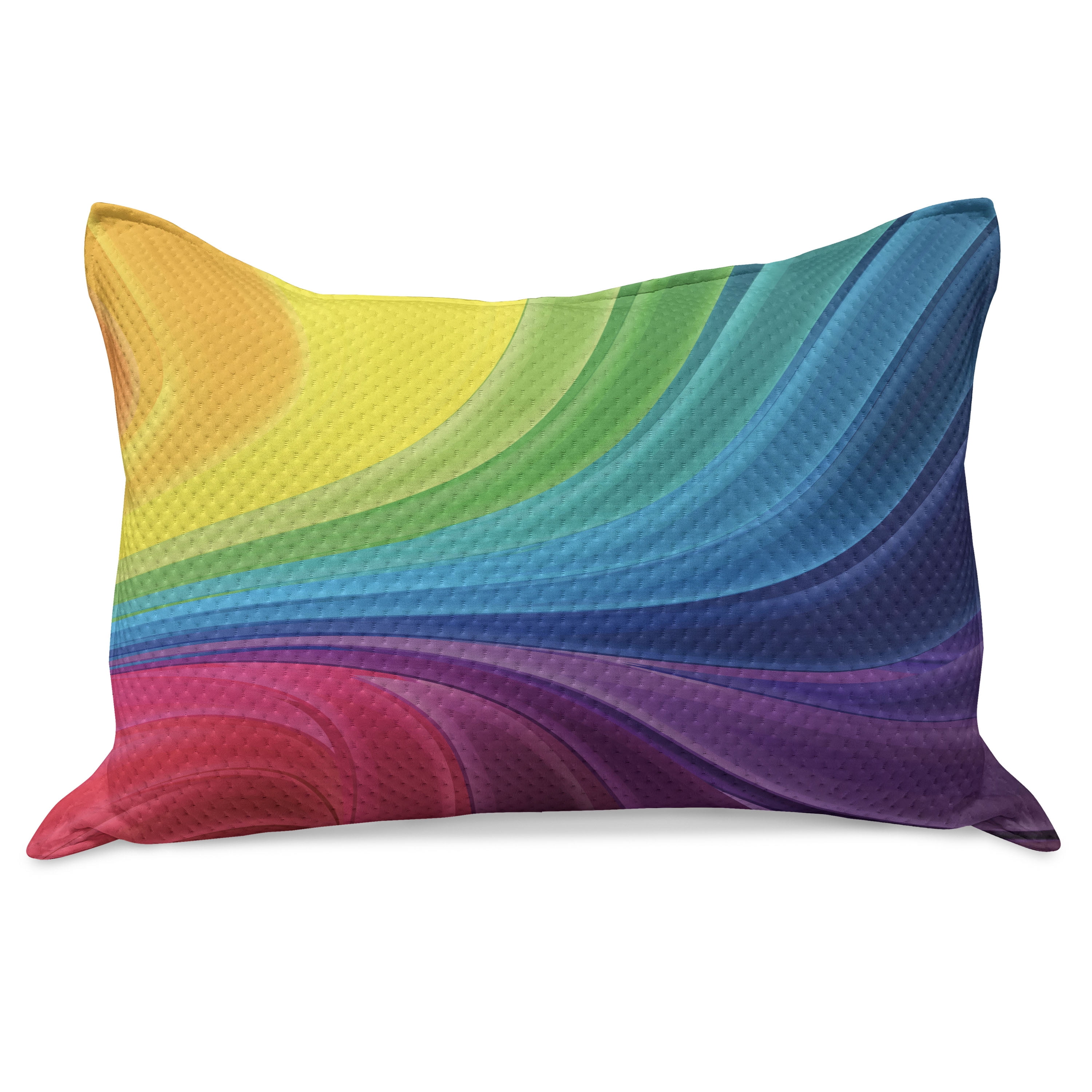 Abstract Knitted Quilt Pillowcover, Abstract Smooth Rainbow Inspired ...