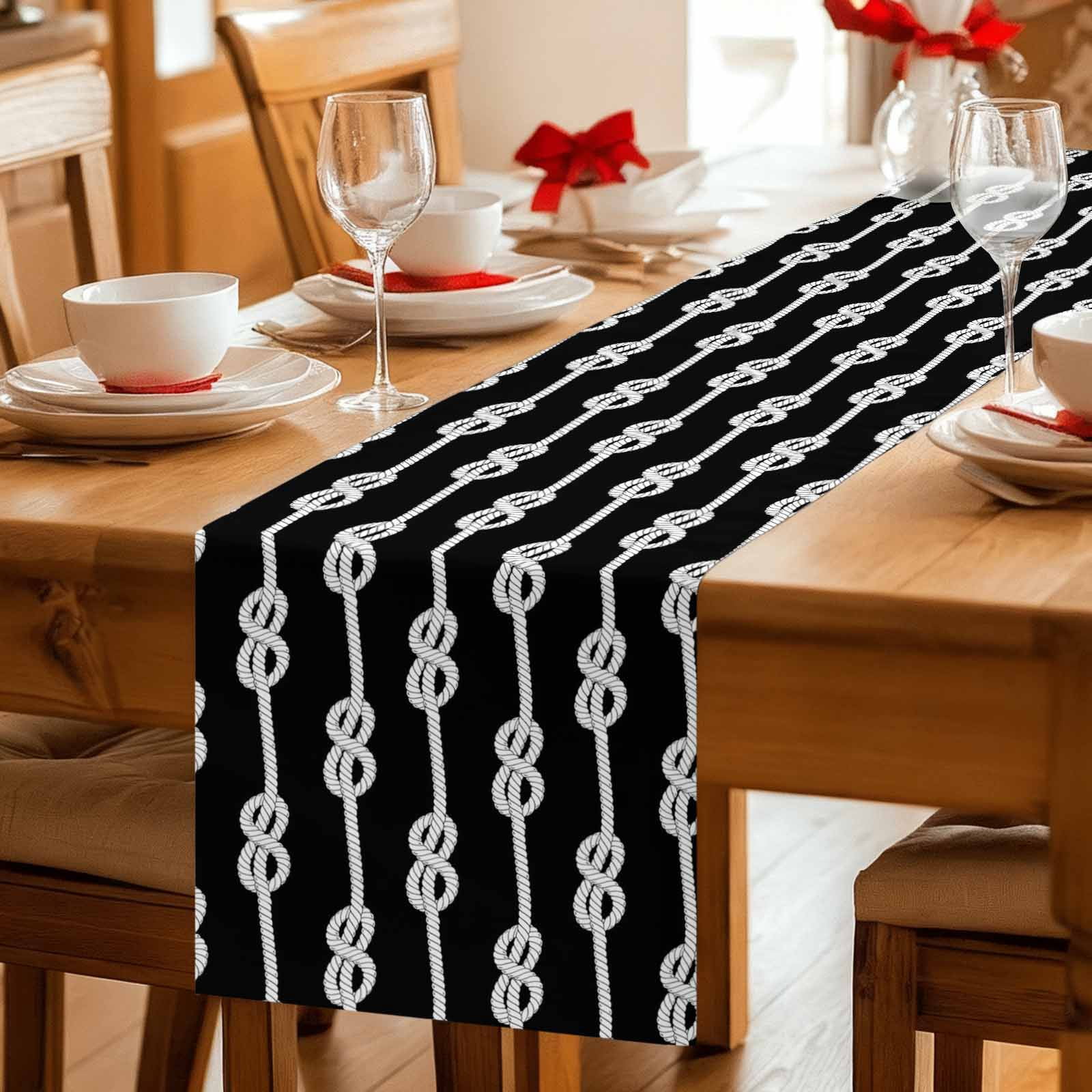 Abstract Knot on Black Background Table Runner 36 Inches Long,Kitchen ...
