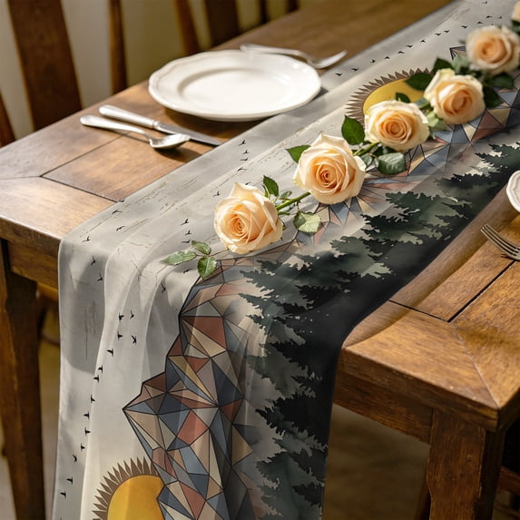 Abstract Landscape 10 ft Cheesecloth Table Runner for Wedding 27"x120 ...