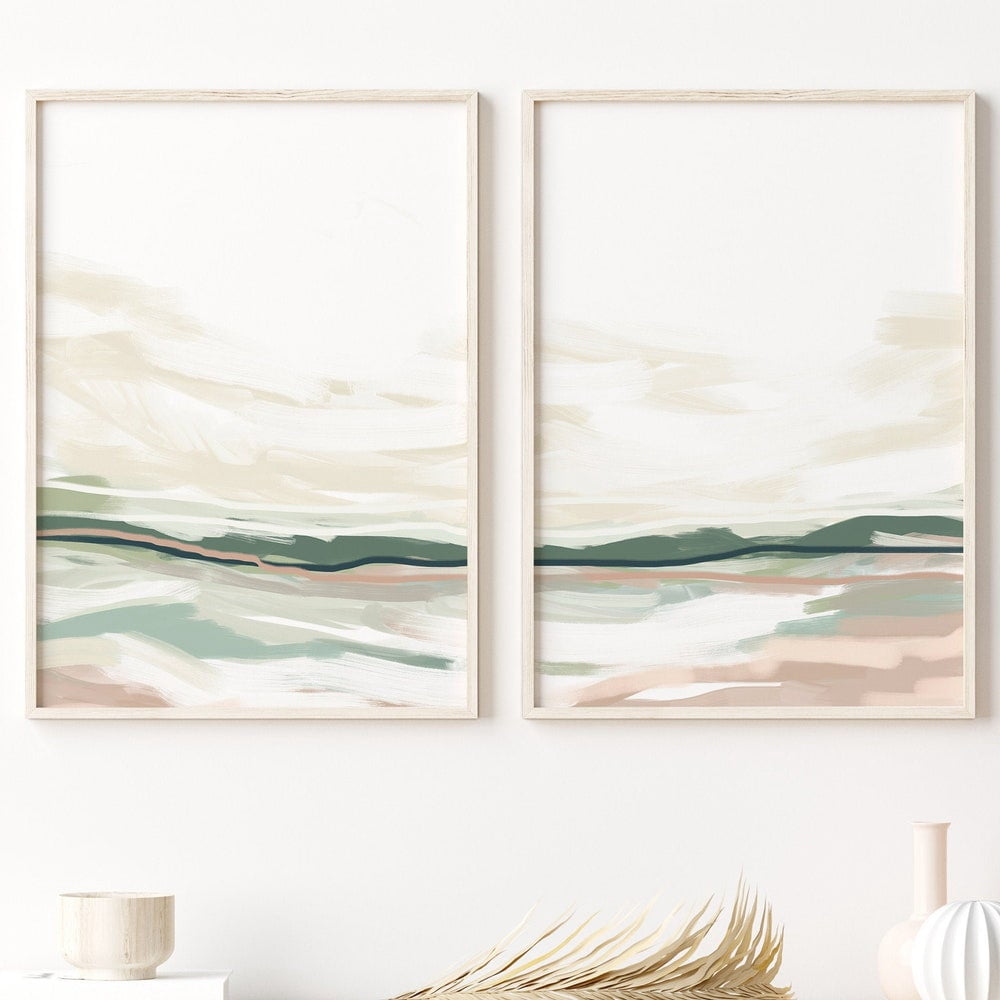 Abstract Landscape Above Bed Modern Painting Style Wall Art Print Home ...