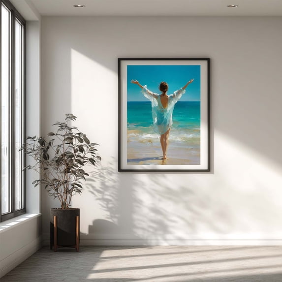 Abstract Landscape Beautiful Girl Canvas Painting – Wall Art for Living ...