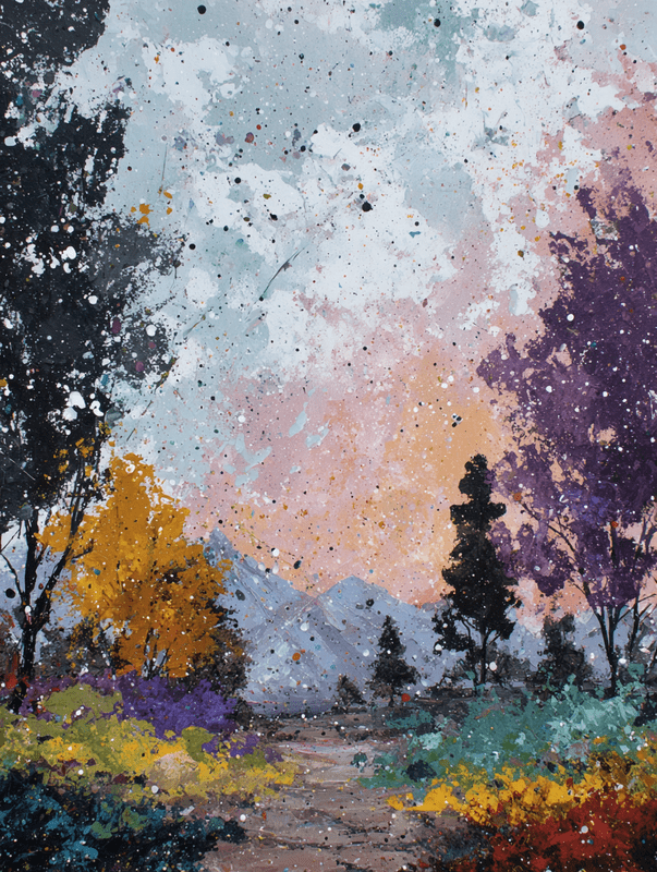 Abstract Landscape Canvas Print Wall Art for Living Room Bedroom Office ...