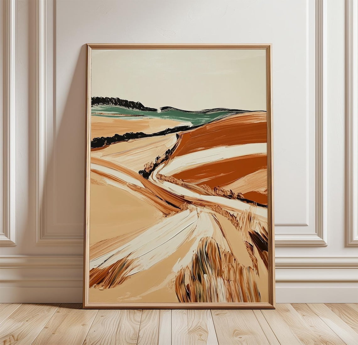 Abstract Landscape Countryside Fields Wall Art Modern Rural Decor ...