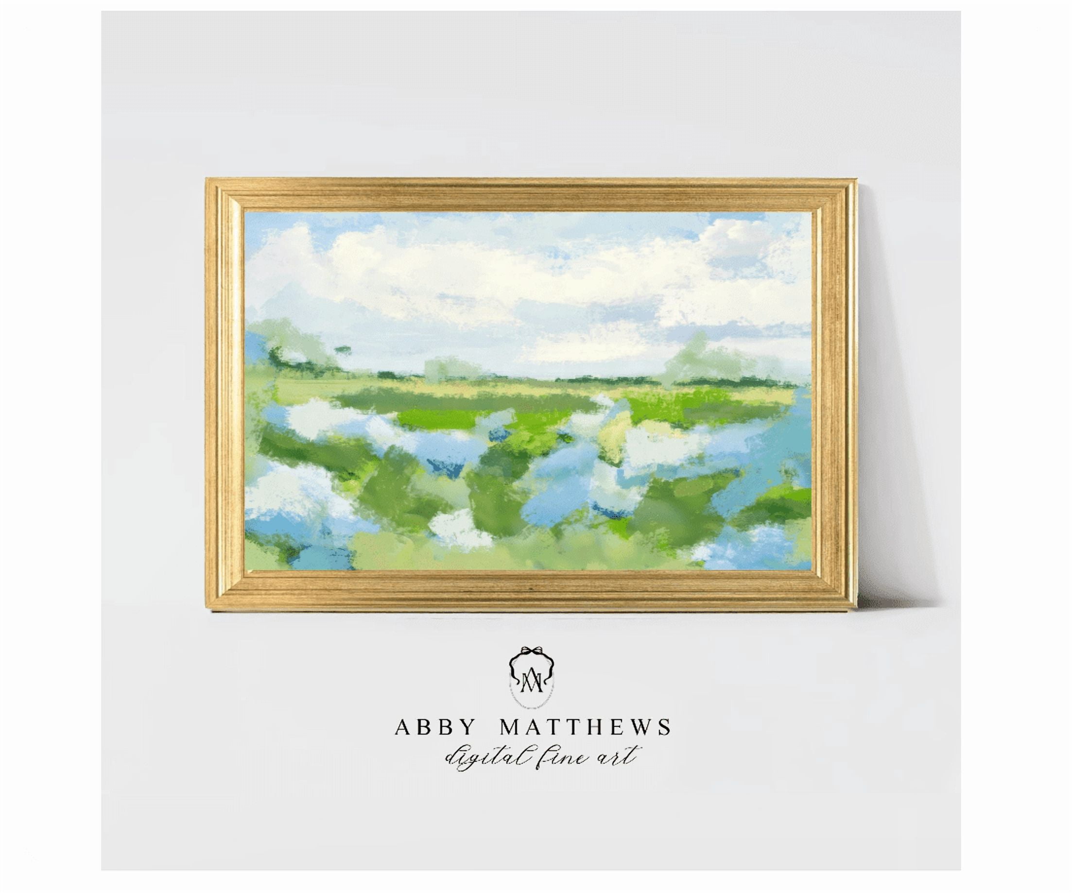 Abstract Landscape Grandmillennial Art Modern Southern Hand Painted ...