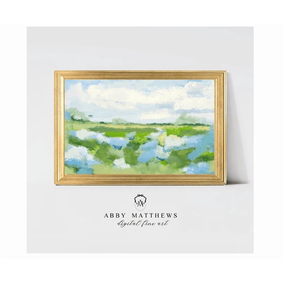 Abstract Landscape Grandmillennial Art Modern Southern Hand Painted ...