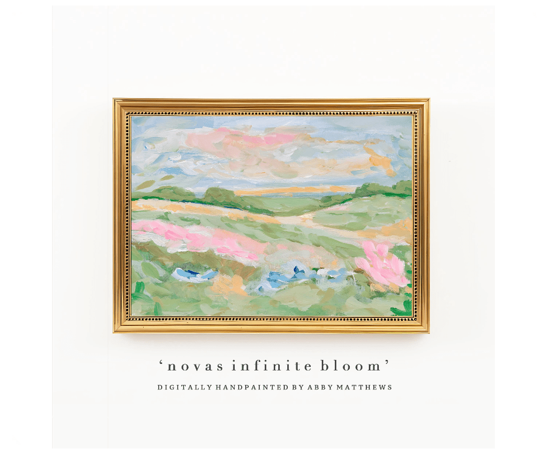 Abstract Landscape Grandmillennial Art Modern Southern Hand Painted Oil ...