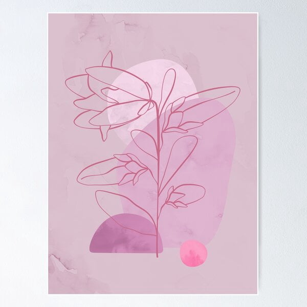 Abstract Landscape Illustration Inspired By Common Heather Poster Wall ...