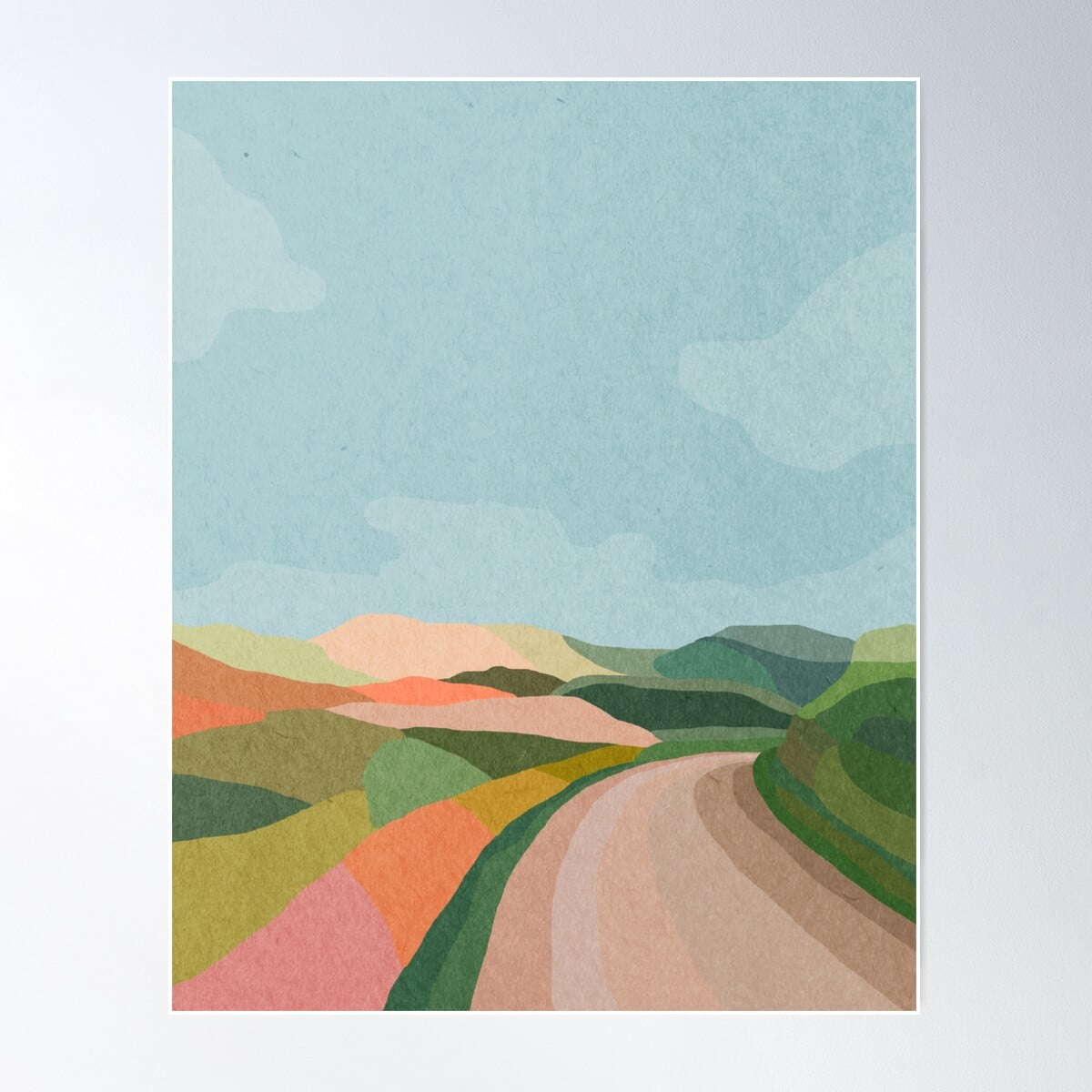 Abstract Landscape Mid Century Art Poster Art Home Decor Vintage Gift ...