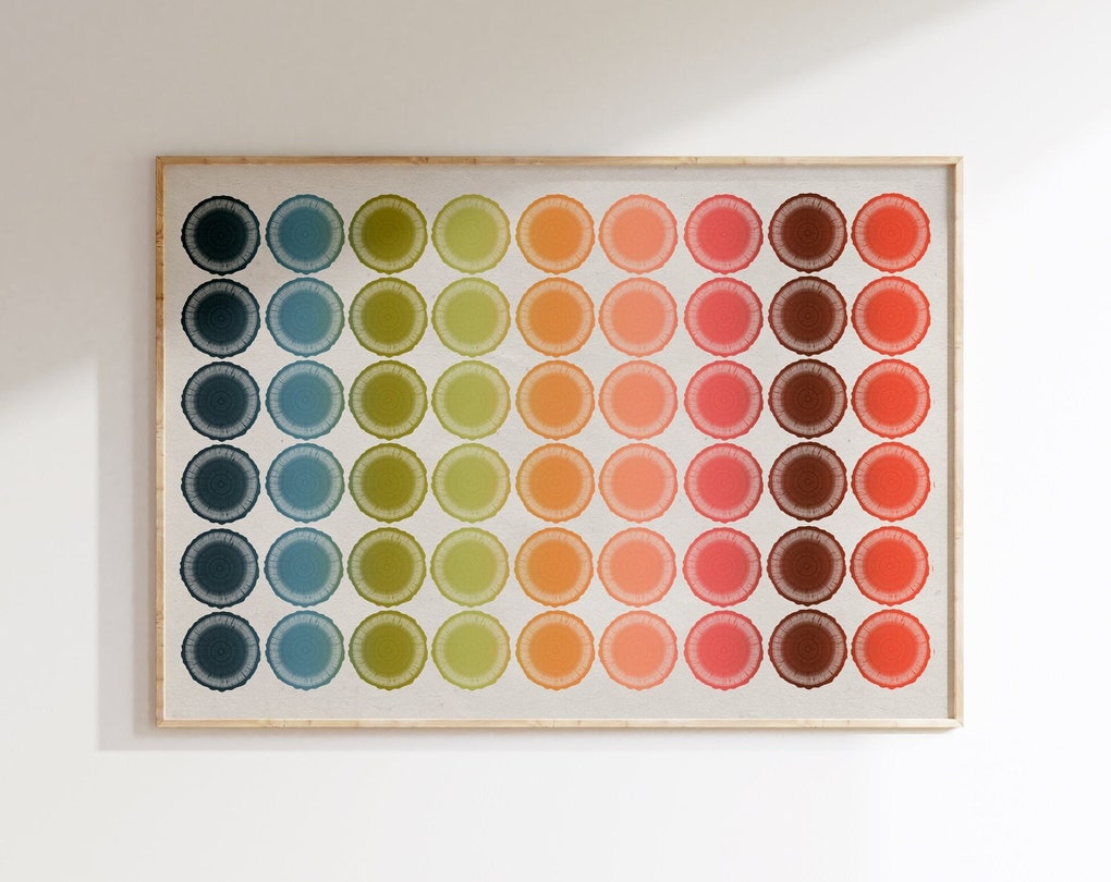 Abstract Landscape Mid Century Modern Wall Art Nature Tree Ring Print ...
