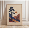 Abstract Landscape Minimalist Mountain Tree Modern Nature Wall Art ...