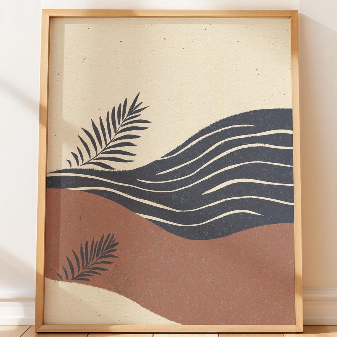 Abstract Landscape Minimalist Nature Line Art Boho Mountain Unframed ...