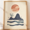 Abstract Landscape Modern Minimalist Decor Line Art Boho Unframed Paper ...