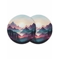 Abstract Landscape Mountain Sunrise Round Table Placemats set of 2 ...