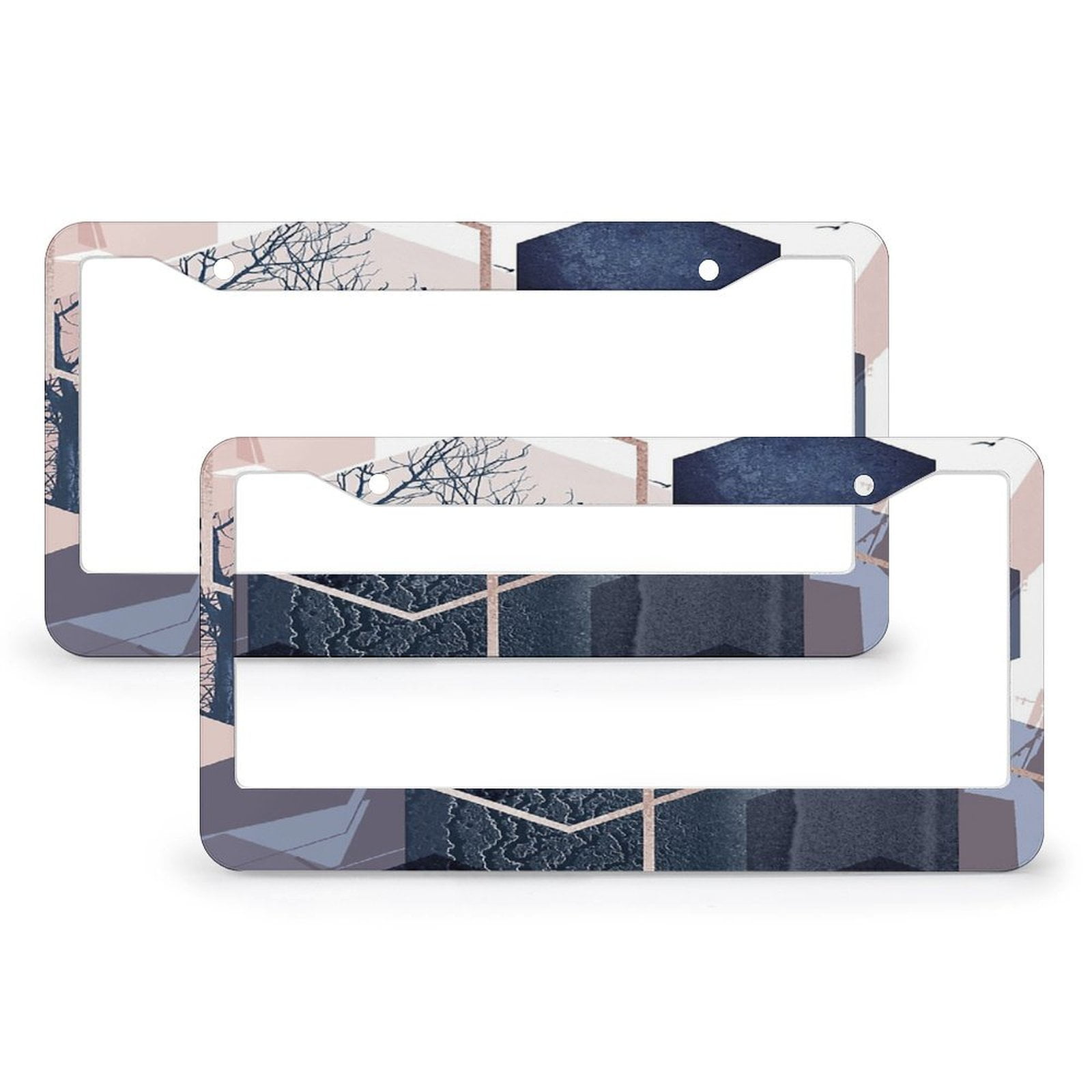 Abstract Landscape Part License Plate Frame - 2 Pack License Plate ...