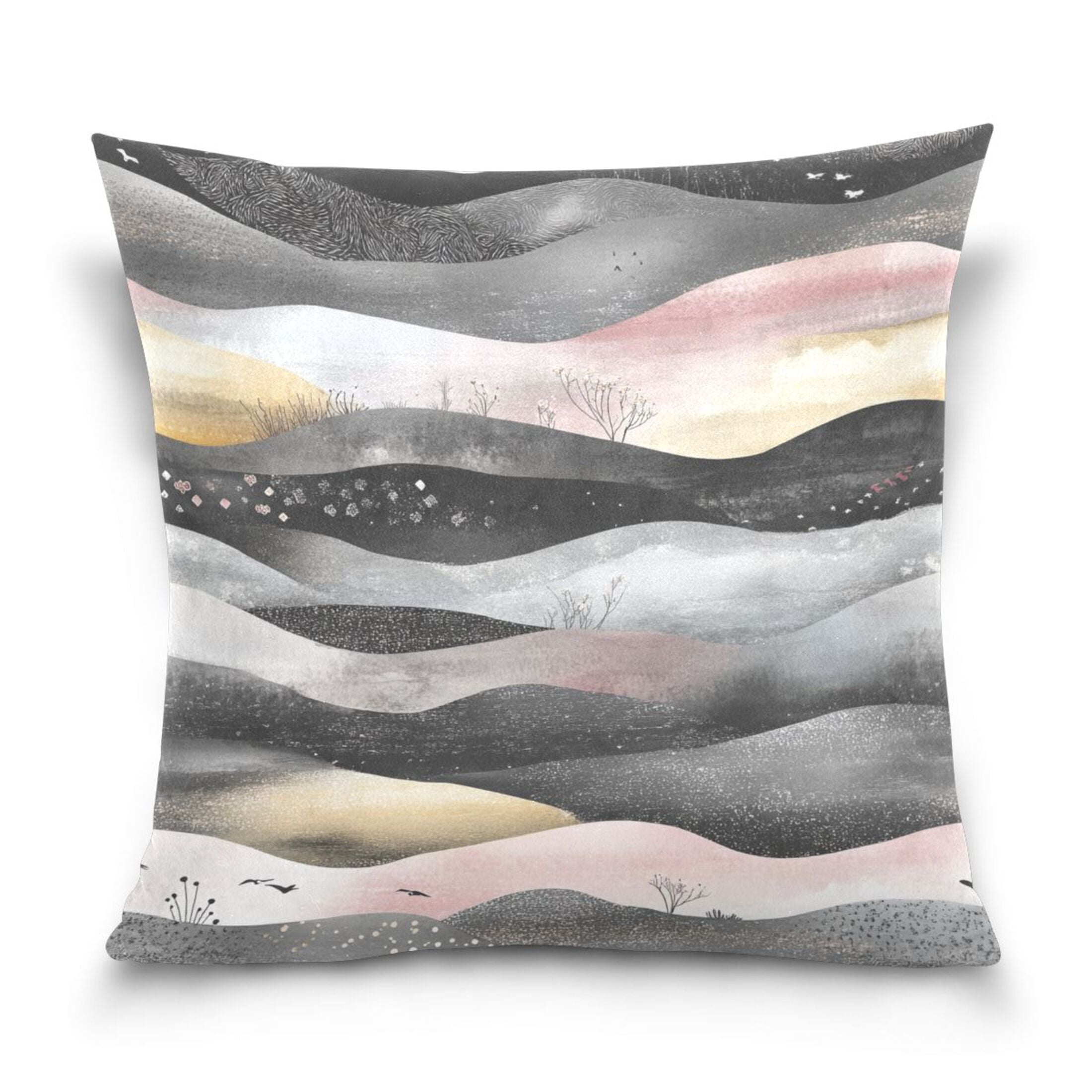 Abstract Landscape Pattern 16x16 Inch Plush Velvet Pillowcase Double ...