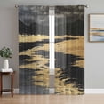 Abstract Landscape Sheer Curtains for Living Room Bedroom, Black ...