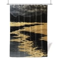 Abstract Landscape Shower Curtains for Bathroom, Black Mountains Gold ...
