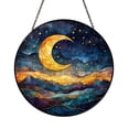 Abstract Landscape Stained Glass Style Suncatcher – Night Sky Window ...